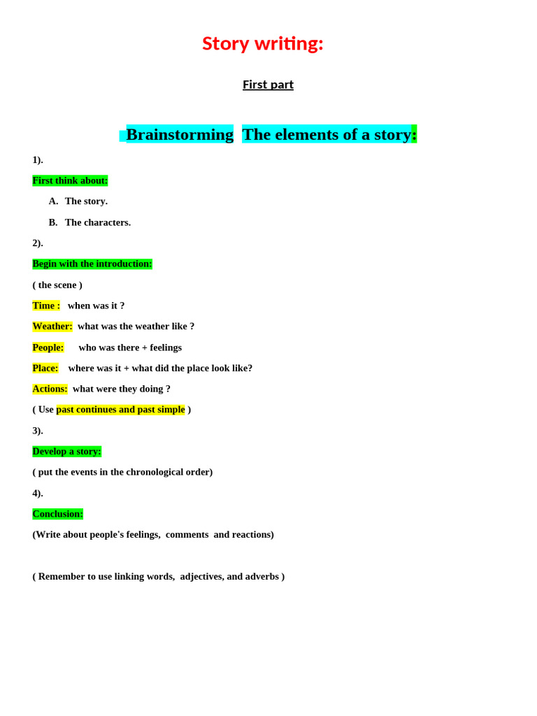 Writing A Story Direct Method Activities Teacher Development Mater ...