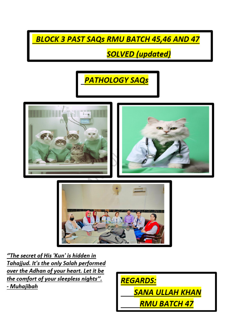 Block 3 Solved SAQs | PDF | Thyroid | Ovarian Cancer