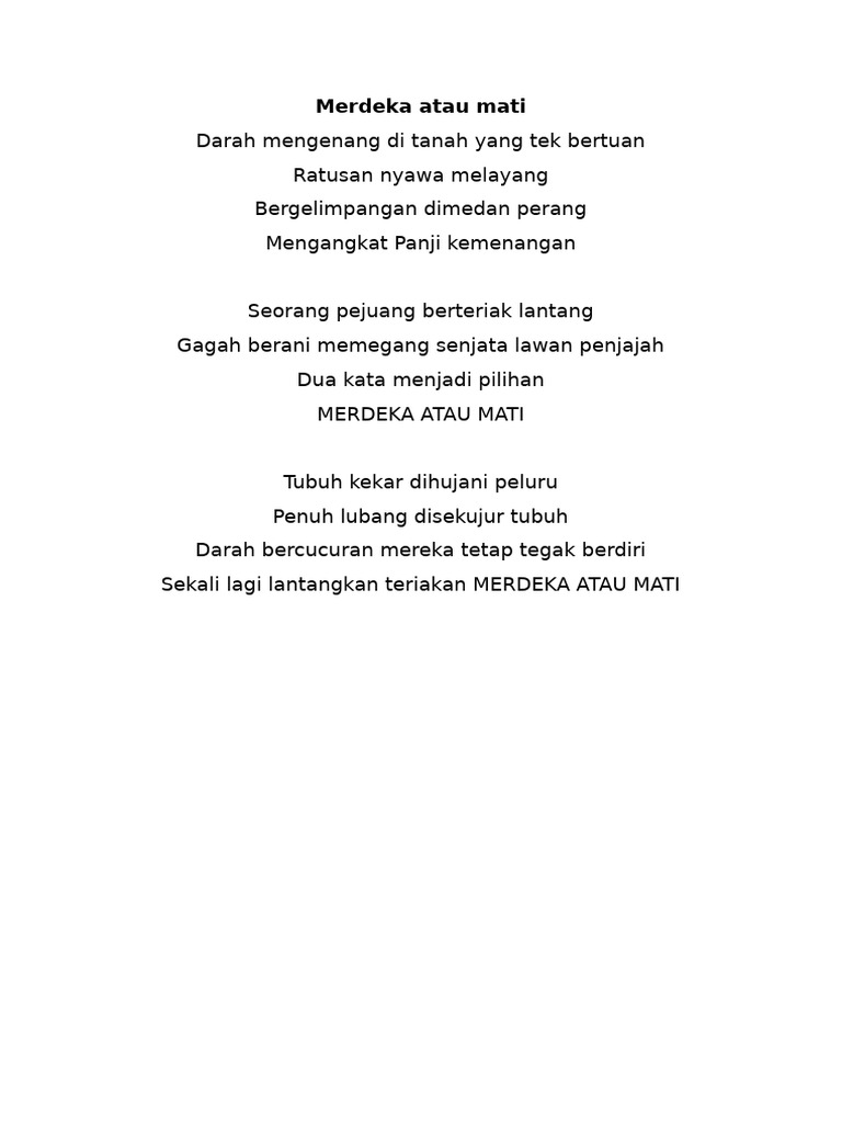 Merdeka Atau Mati | PDF