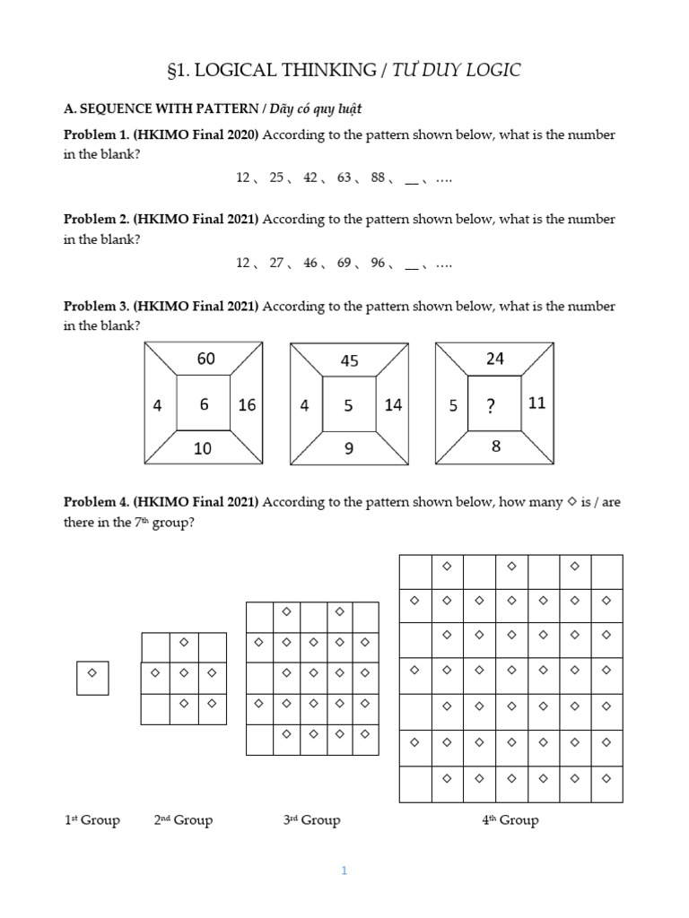 Lesson 1. Logical Thinking | PDF