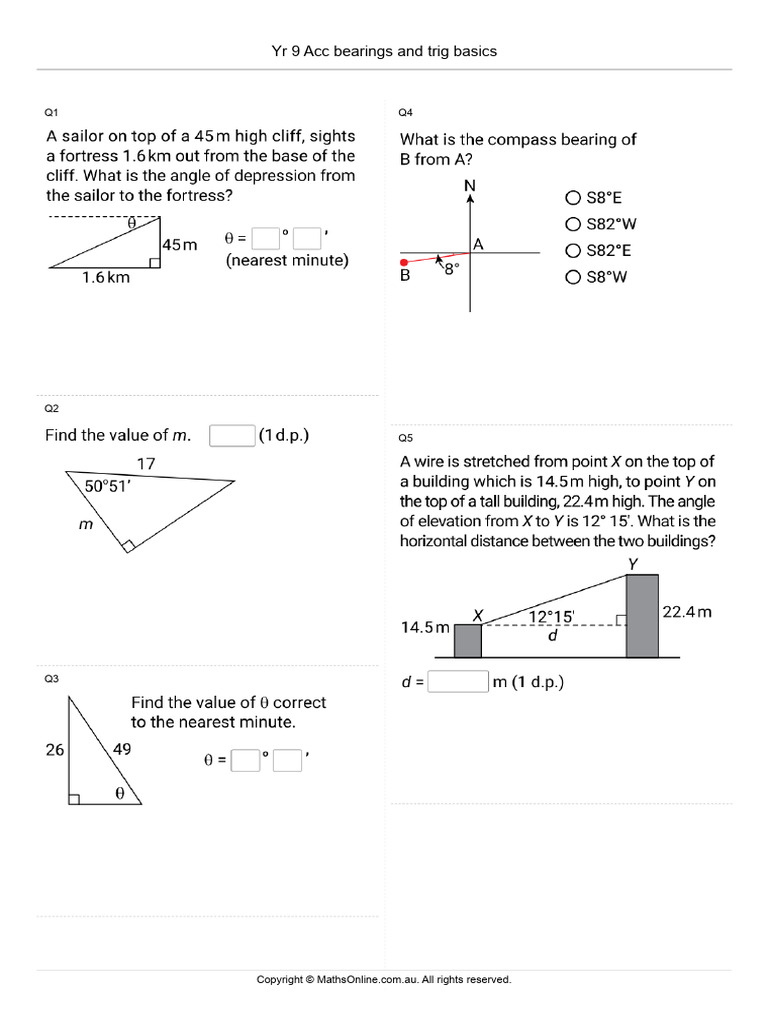 Trig Revision | PDF
