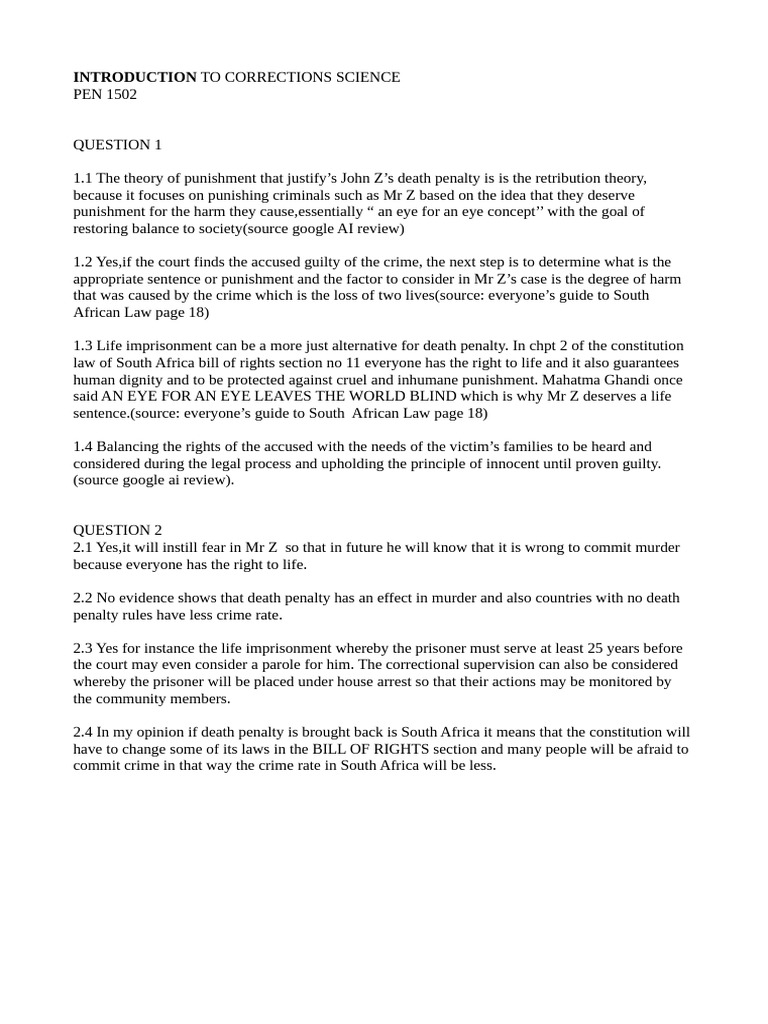 Correctional Science Assignment | PDF