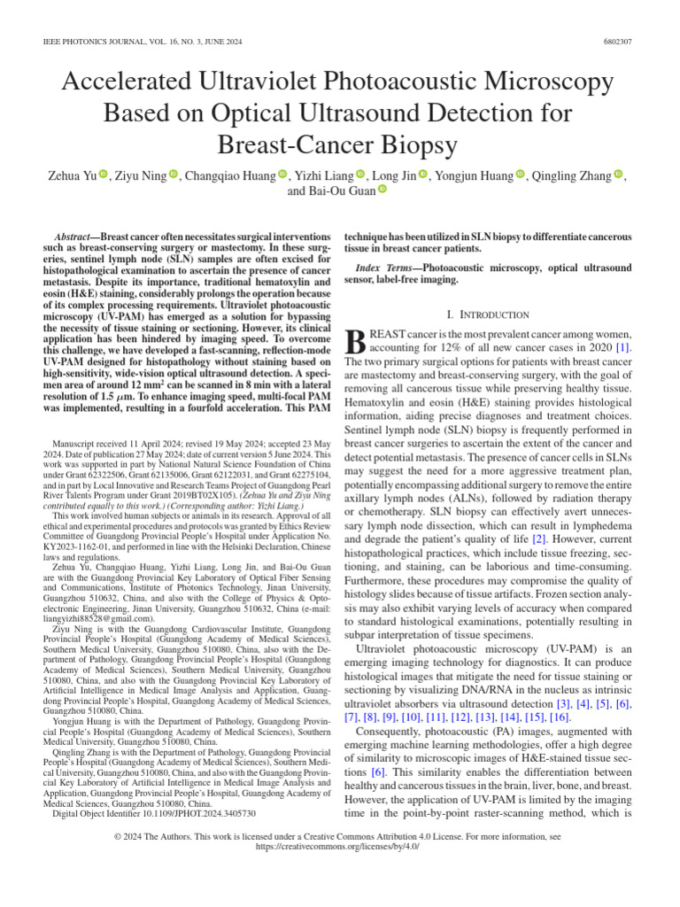 Accelerated Ultraviolet Photoacoustic Microscopy Based On Optical ...