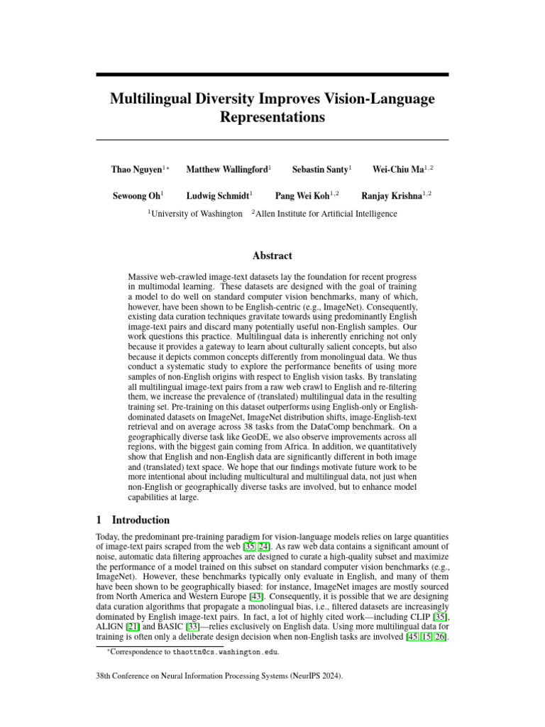 Multilingual Diversity Improves | PDF | Multilingualism | Data