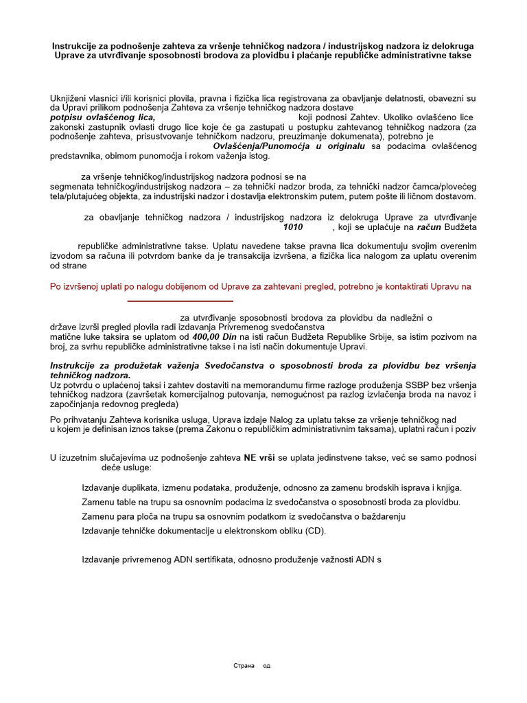 Instrukcije Za Takse Lat 14-08-2024 | PDF