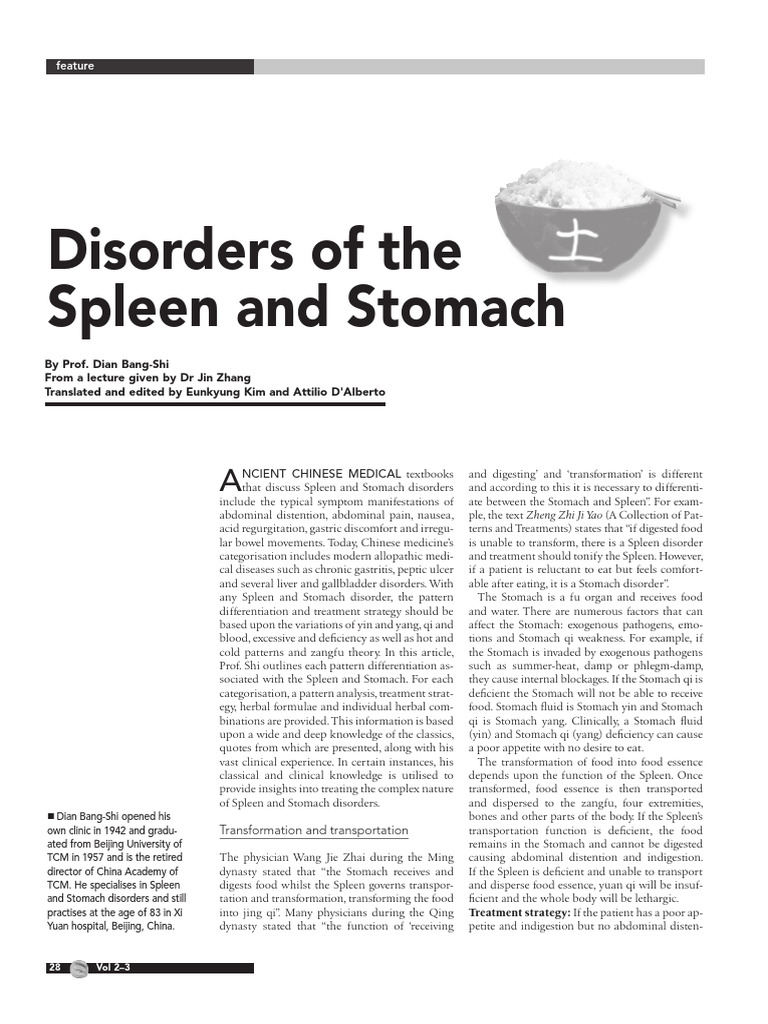 Disorders of The Spleen and Stomach | PDF | Traditional Chinese ...