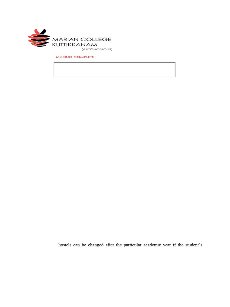 Hostel Guidelines 2024 25 July 31 Pdf Mass Liturgy Hospital