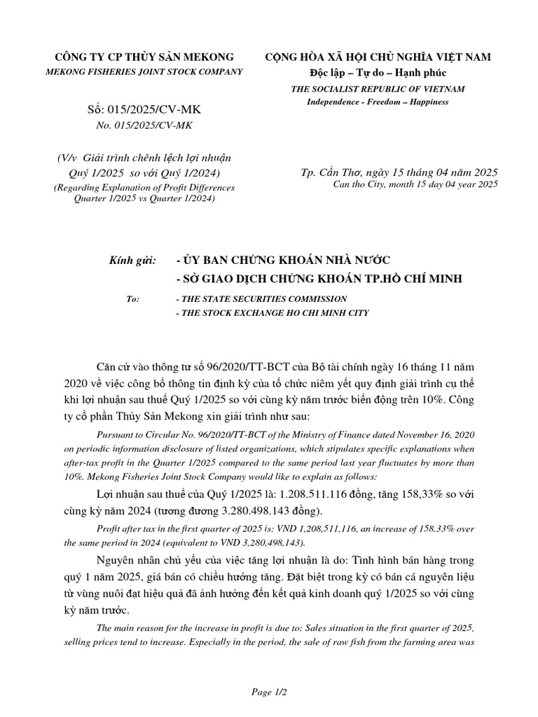 AAM Giaitrinh KQKD Q1 2025 | PDF