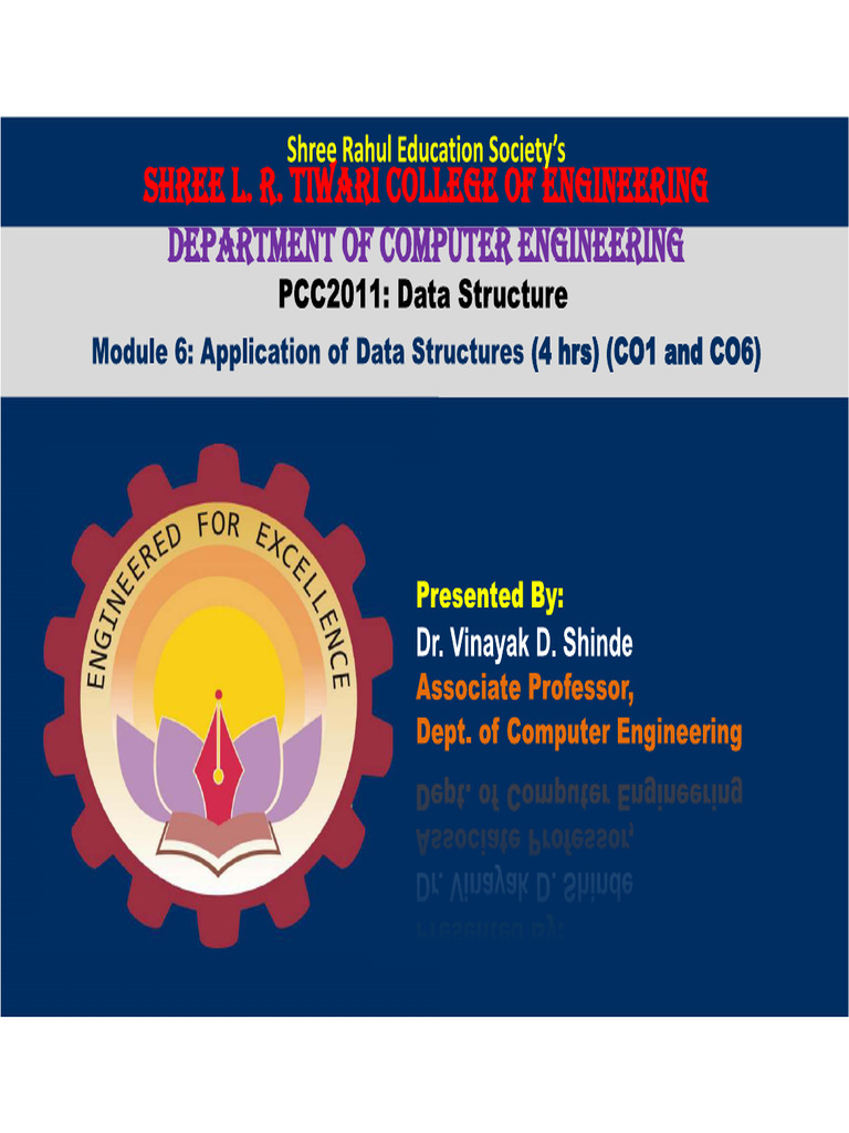 6 - PCC2011 Data Structure Module 6 - Application of Data Structures ...