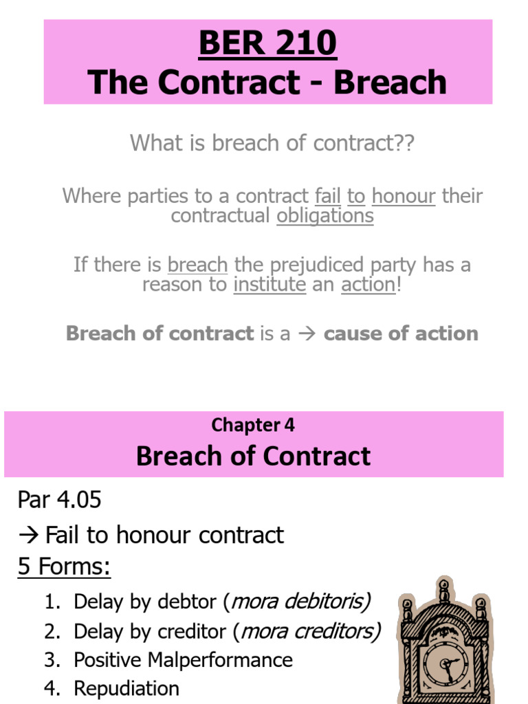 BER 210 UNIT 2 Continues Breach, Remedies, Termination | PDF | Damages | Breach Of Contract