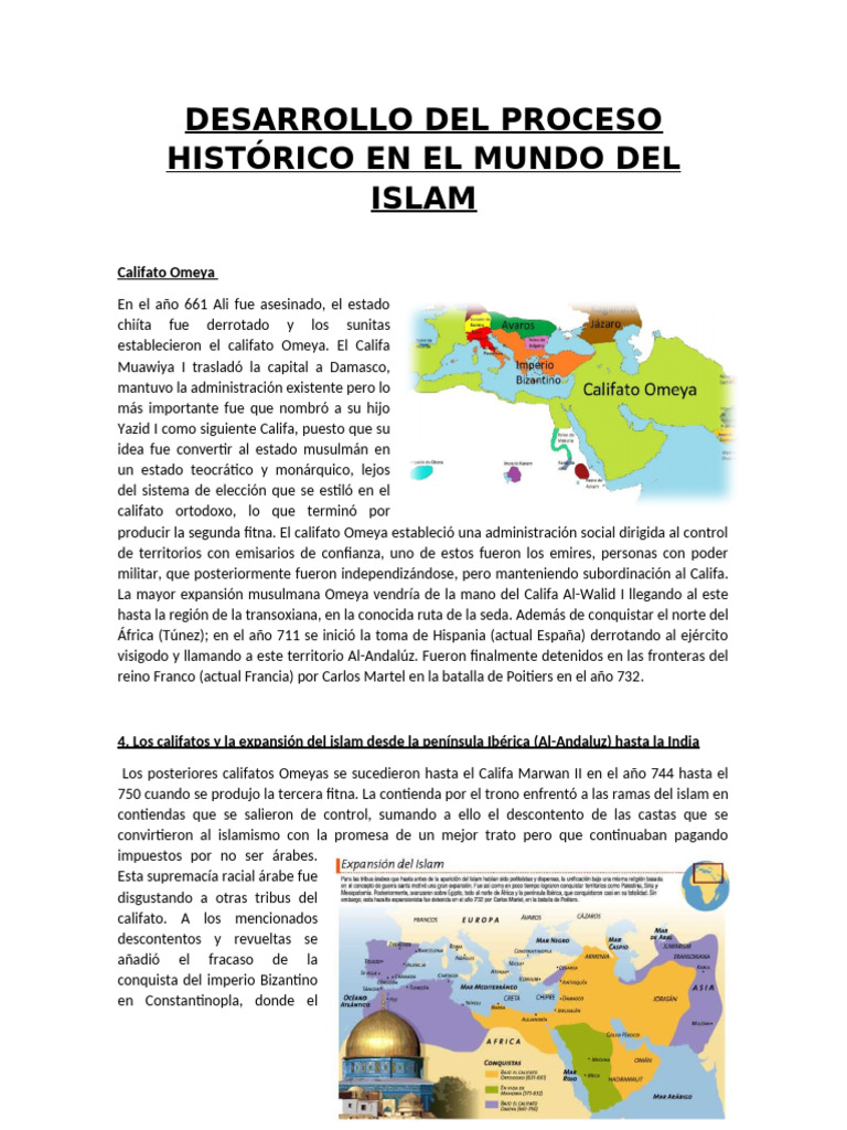 Historia del Califato Omeya y su Impacto | PDF | Yihad | Califato