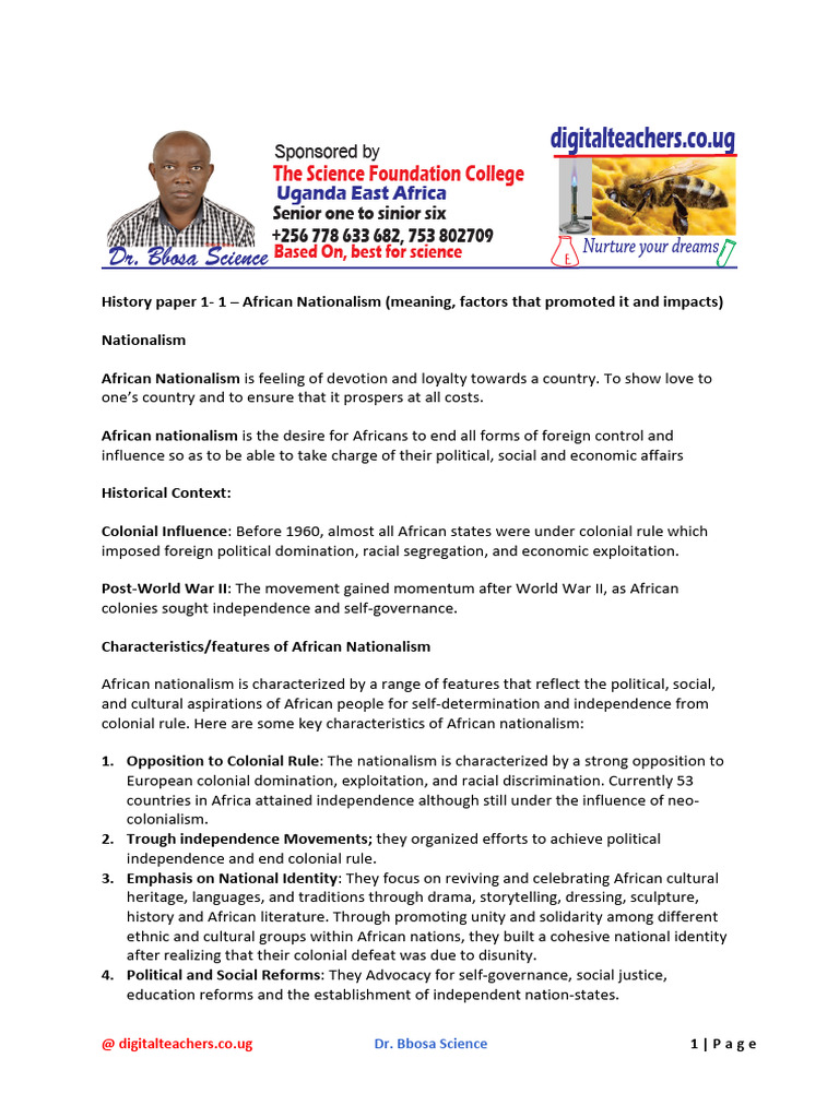Understanding African Nationalism Factors | PDF | United Nations ...