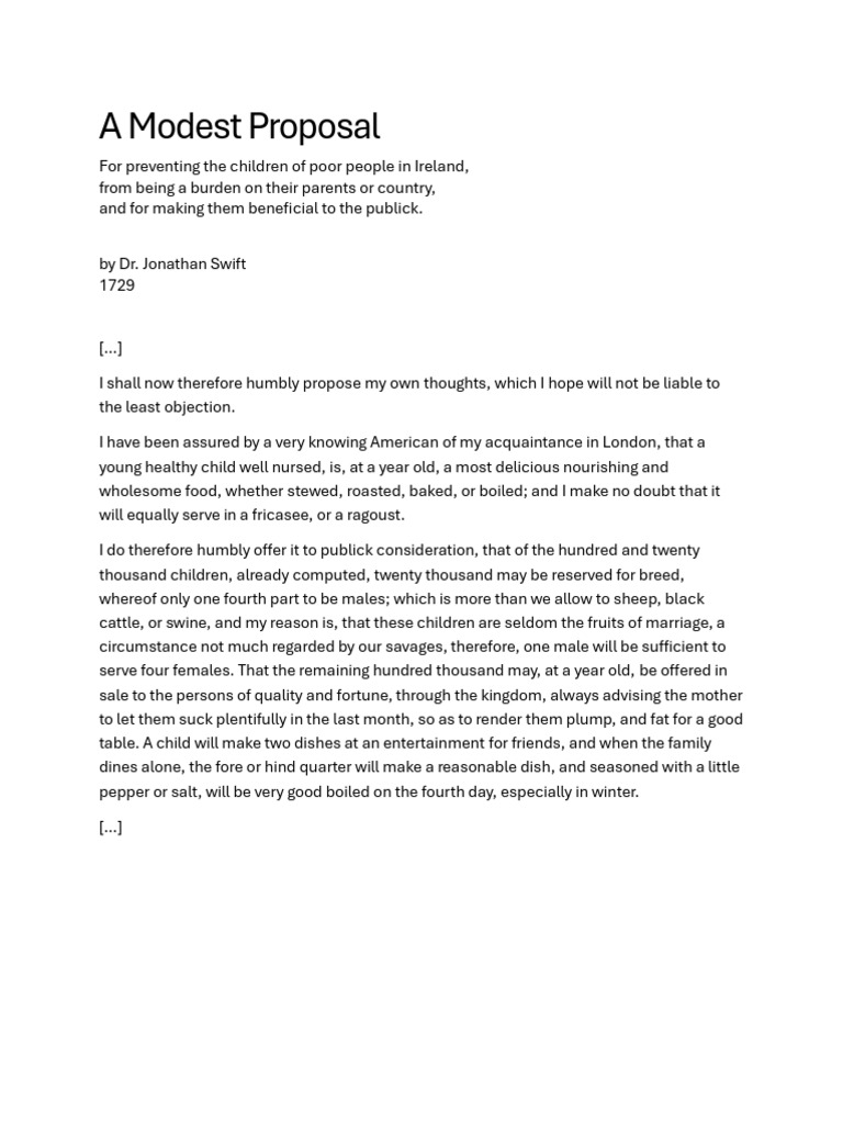 A Modest Proposal | PDF