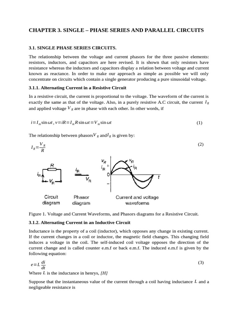 Chapter 3 - Single-Phase Series and Parallel A.C. Circuits | PDF | Electrical Impedance | Series ...