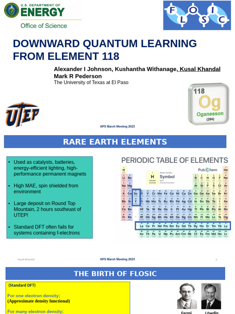 Aps March 2023 Flosic | PDF | Atomic Orbital | Density Functional Theory