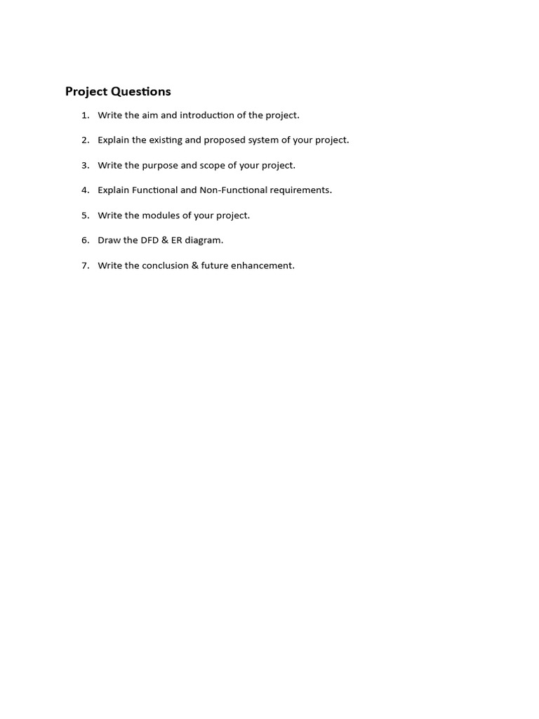 Project Questions | PDF