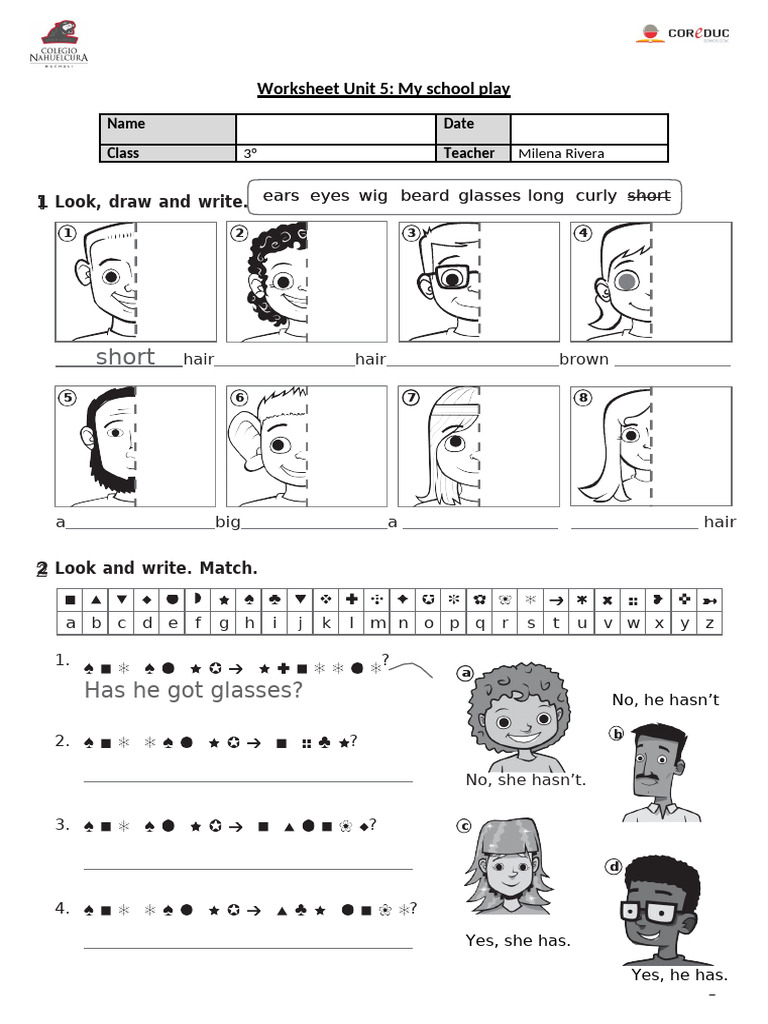 Worksheet Unit 5 My School Play | PDF