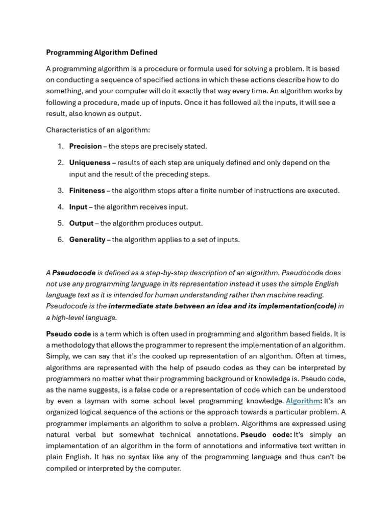 Pseudocode And Flow Chart Lecture 1 1 Pdf Algorithms Computer