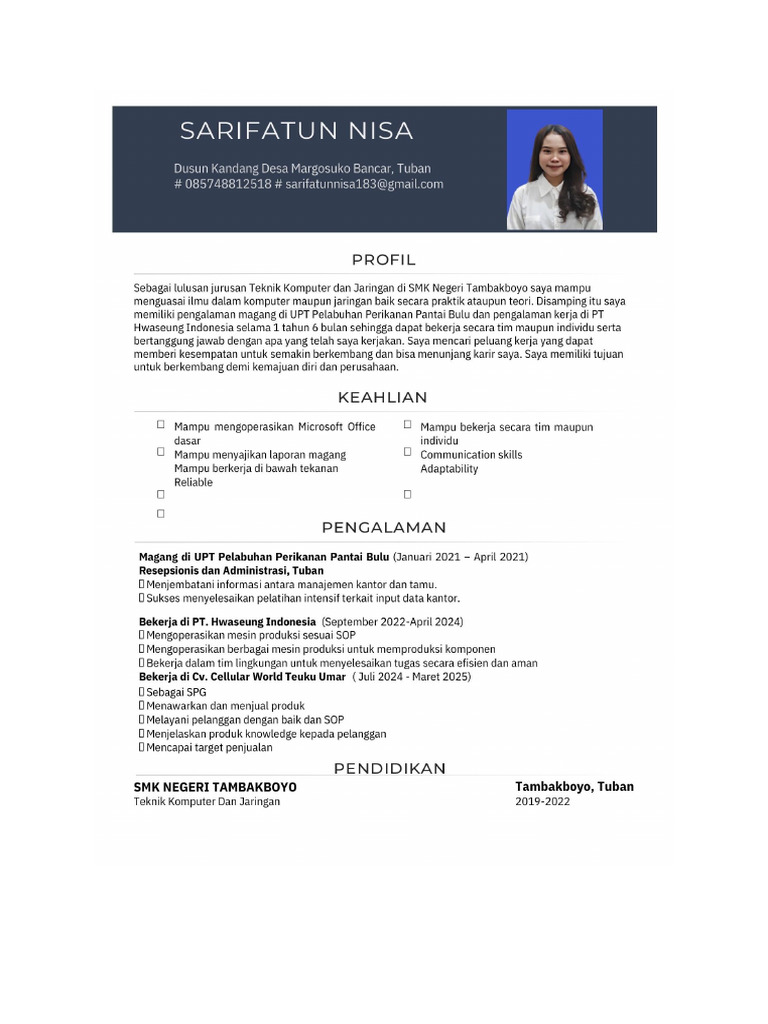 Resume Nisa | PDF
