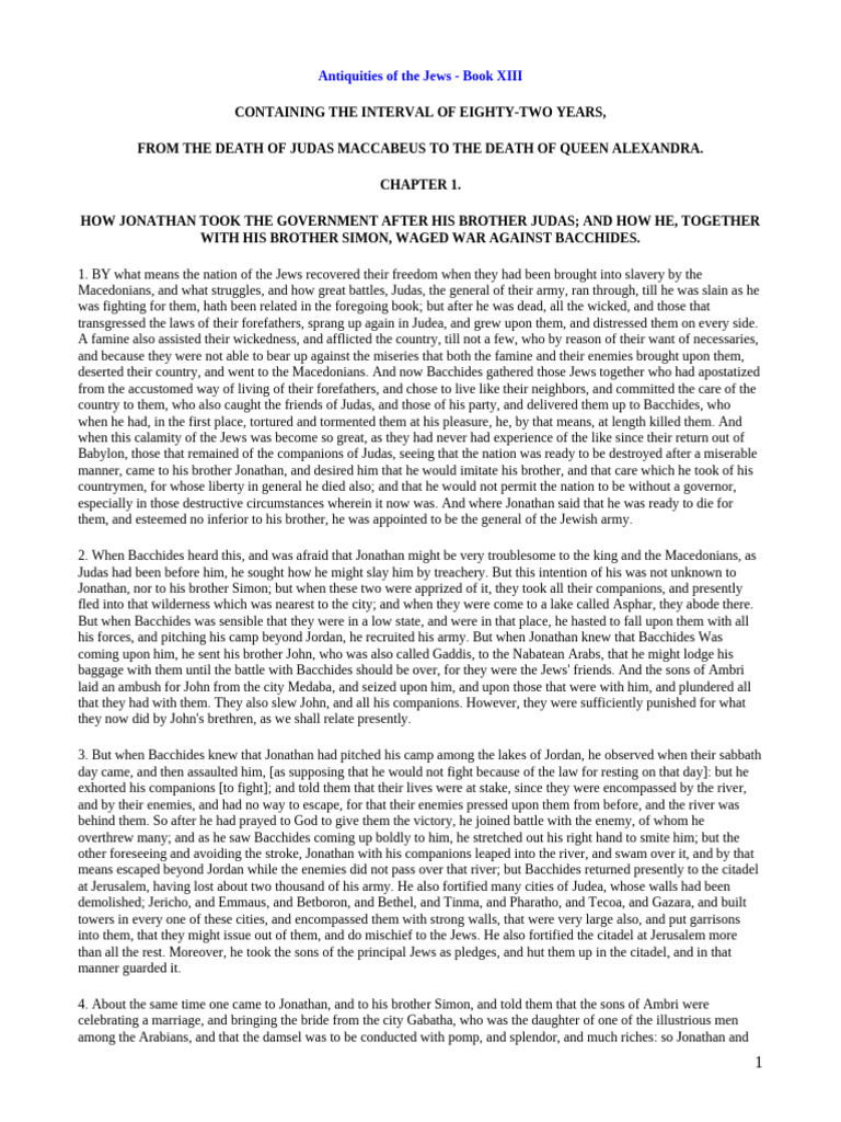 Antiquities of The Jews 13 | PDF