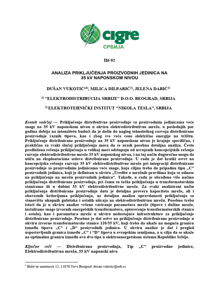 Ц6 02 243 - Dusan Vukotic - Milica Dilparic - Jelena Dabic - Analiza Prikljucenja Proizvodnih ...