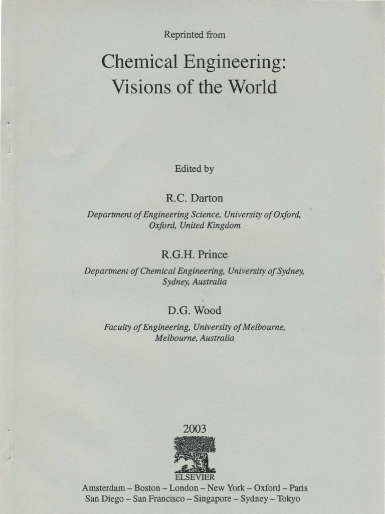 Formulation of A Vision - Chemical Engineering in The 21st Century ...