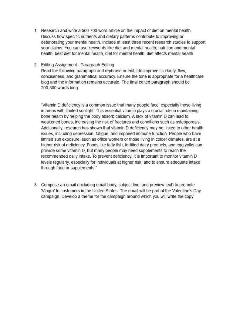 Ecom Content Assignment | PDF