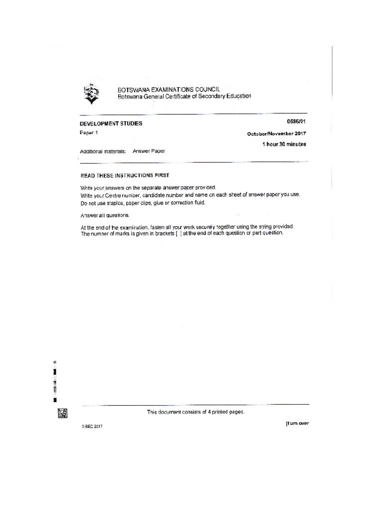 DVS Bgcse Question Papers | PDF