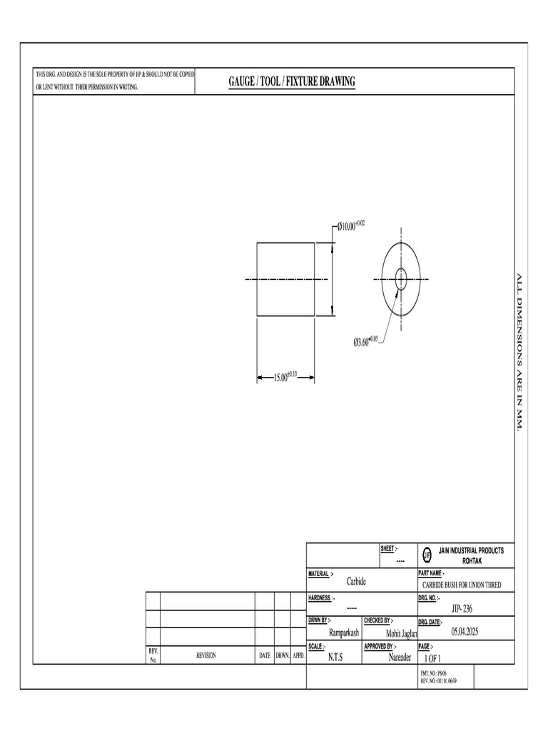 Jip 236 Carbide Bush | PDF