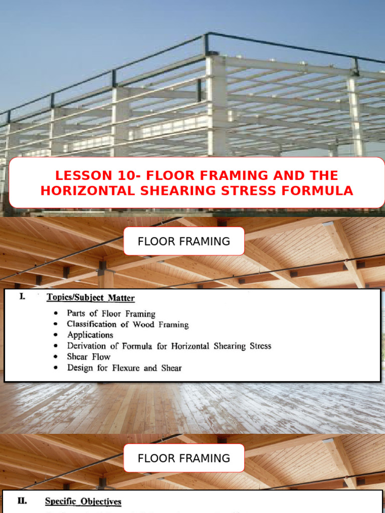Emech 3 - Lesson 10-Floor Framing and Horizontal Sheering Stress Formula | PDF