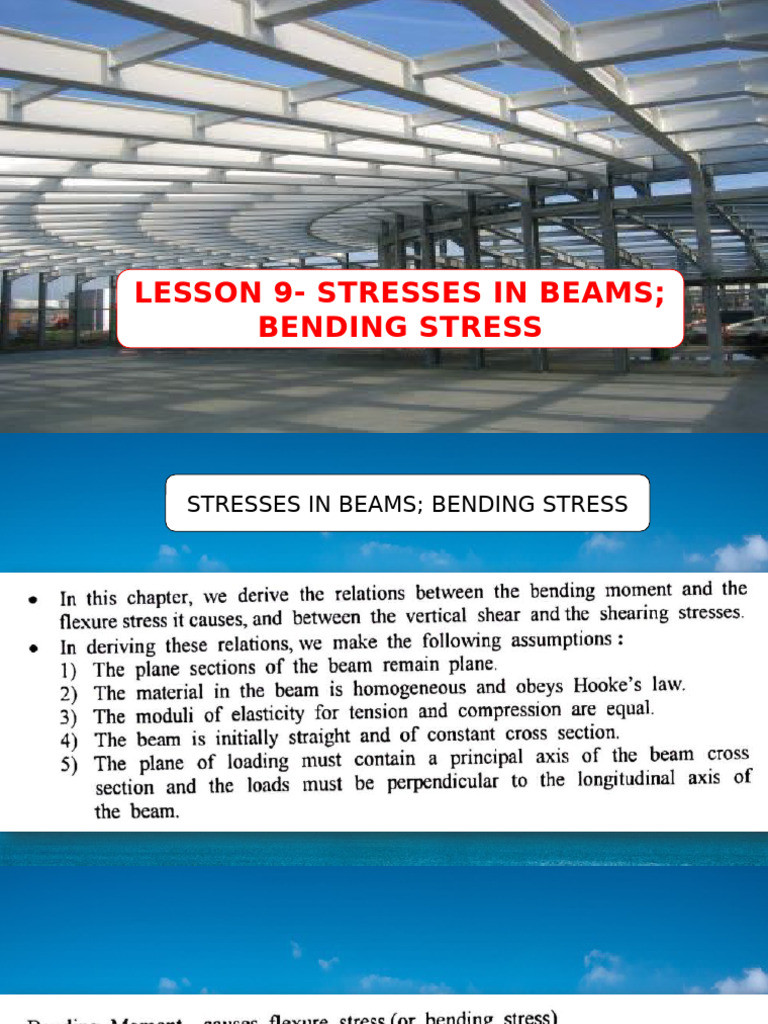 Emech 3 - Lesson 9 - Stresses in Beams Bending Stress | PDF