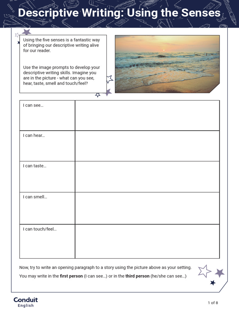 Descriptive Senses Writing Prompt | PDF | Senses | Nervous System