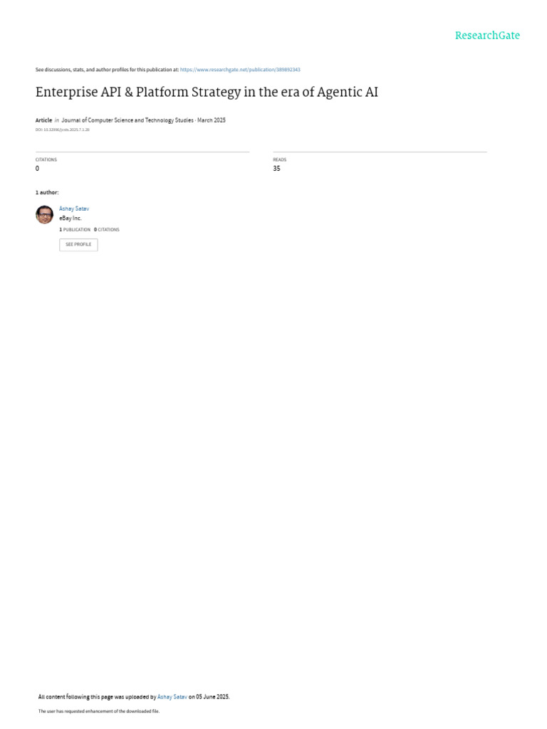 Enterprise A Pi and Platform Strategy For Agent I Cai | PDF ...