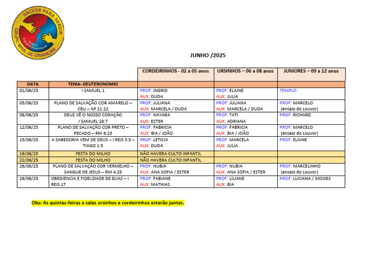 Escala - Junho | PDF