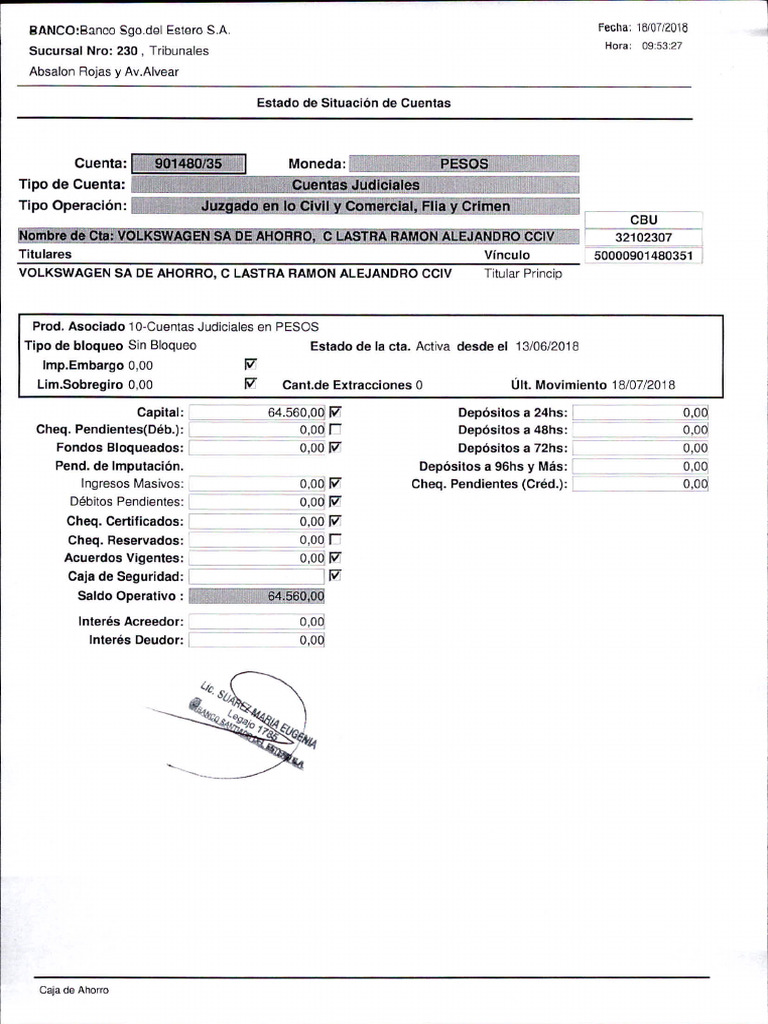 certificado saldo vw c lastra ramon | PDF