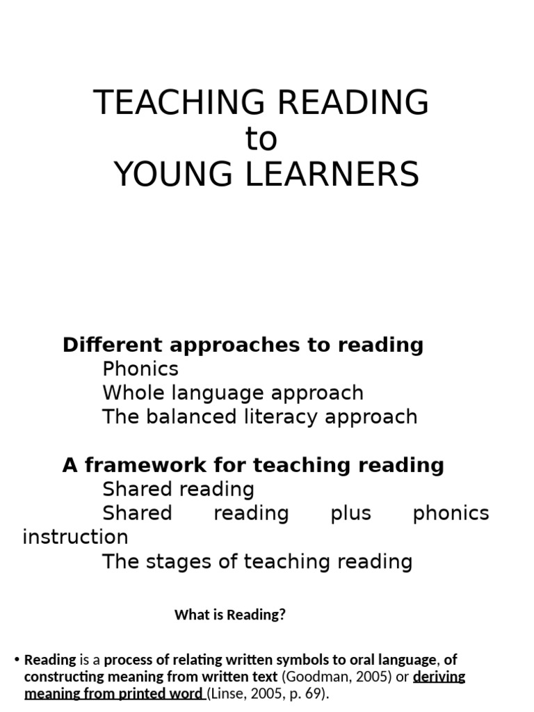 Teaching Reading to Young Learners | PDF | Phonics | Cognitive Science