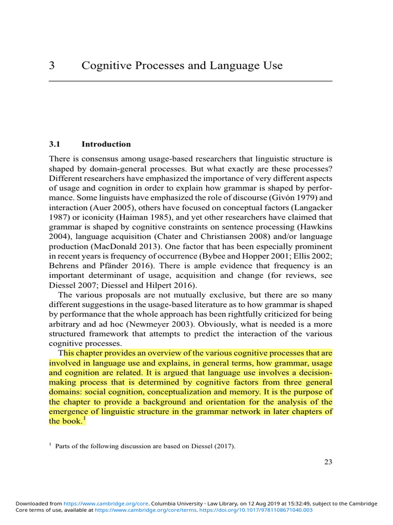 Cognitive Processes in Language Use | PDF | Linguistics | Semantics