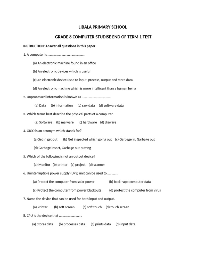 Grade 8 Computer Studies | PDF | Computer Virus | Password