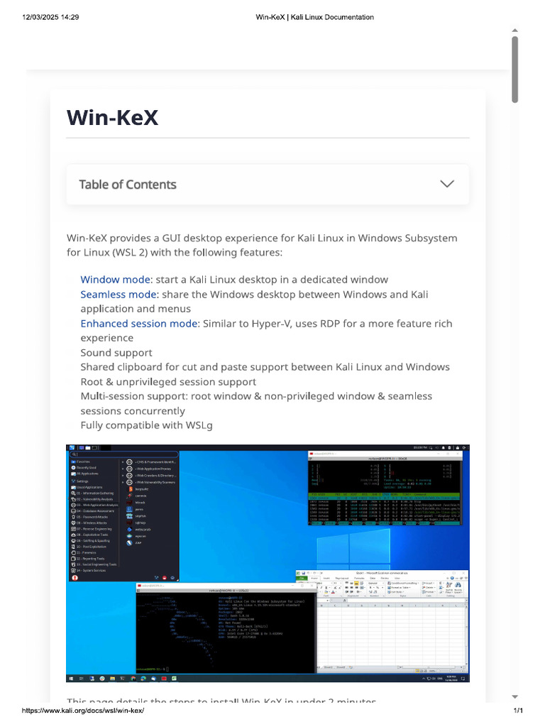 Win-KeX - Kali Linux Documentation | PDF