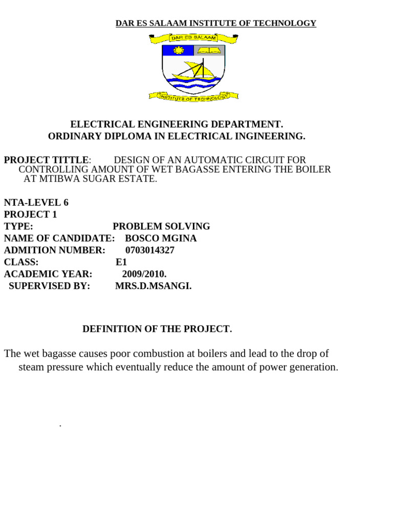 Electrical Final Year Project Samples | PDF | Capacitor | Electronics