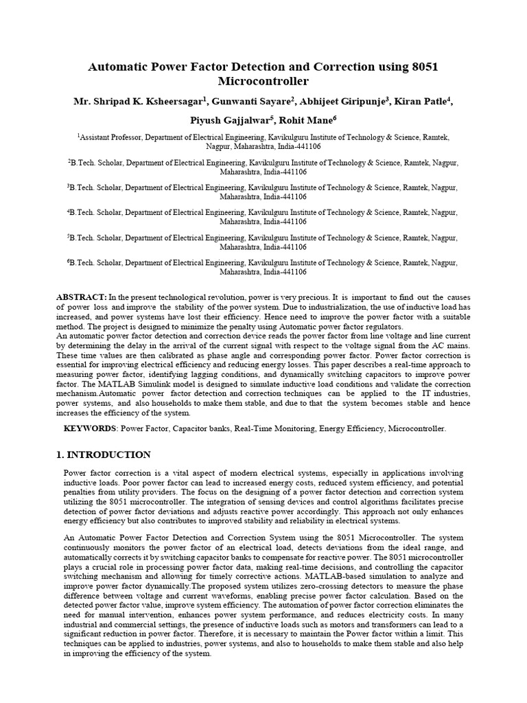 Automatic Power Factor Detection | PDF | Ac Power | Physical Quantities