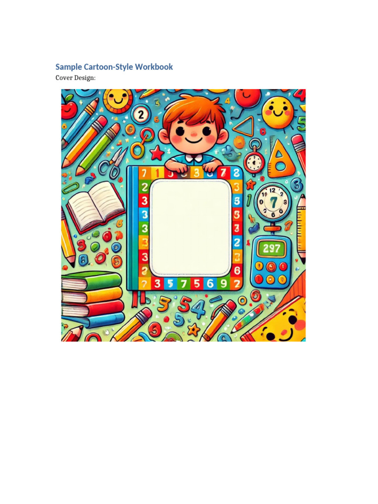 Cartoon Style Workbook Sample Pdf
