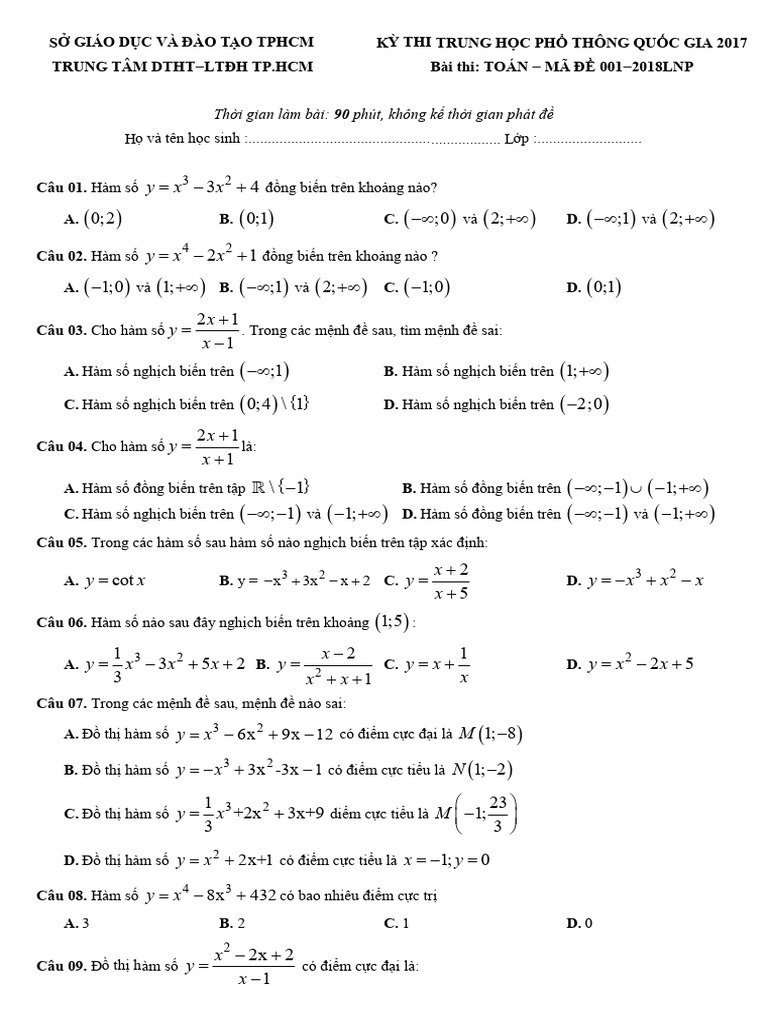 02 de Kiem Tra 001 2018 LNP LHP | PDF