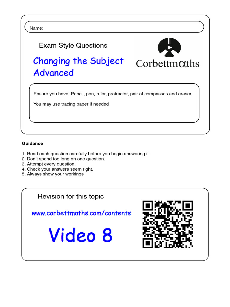 Change of Subject Exam Questions | PDF | Tools