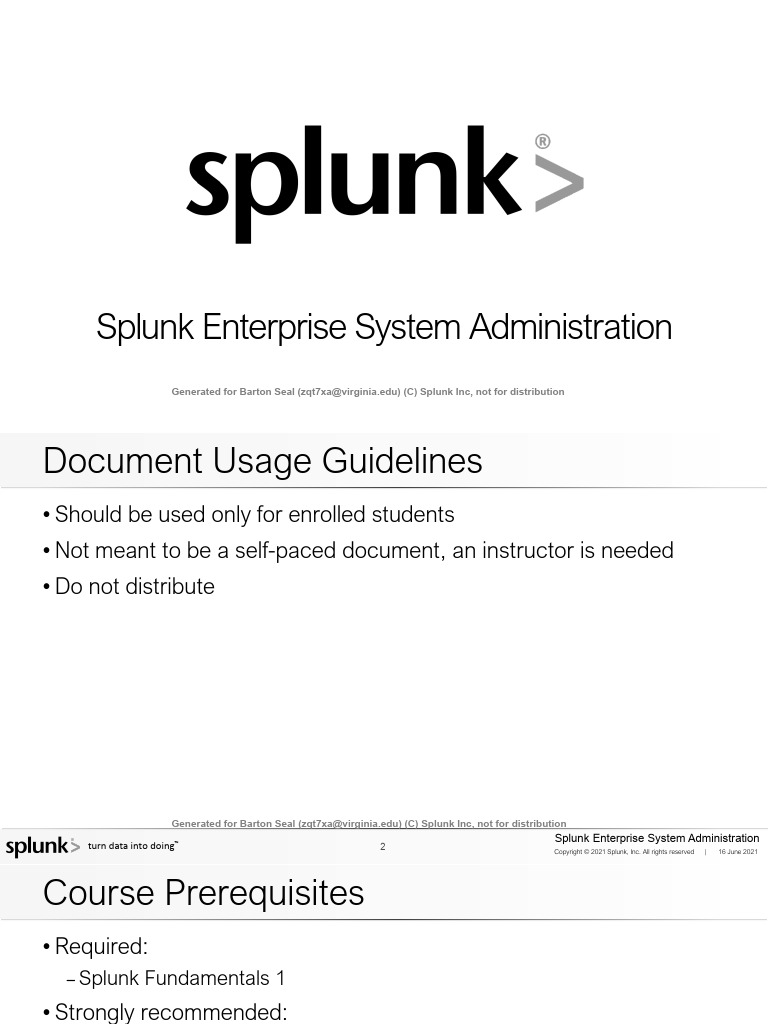 Splunk Enterprise 8.2 System Administration | PDF | Computer Cluster | Server (Computing)
