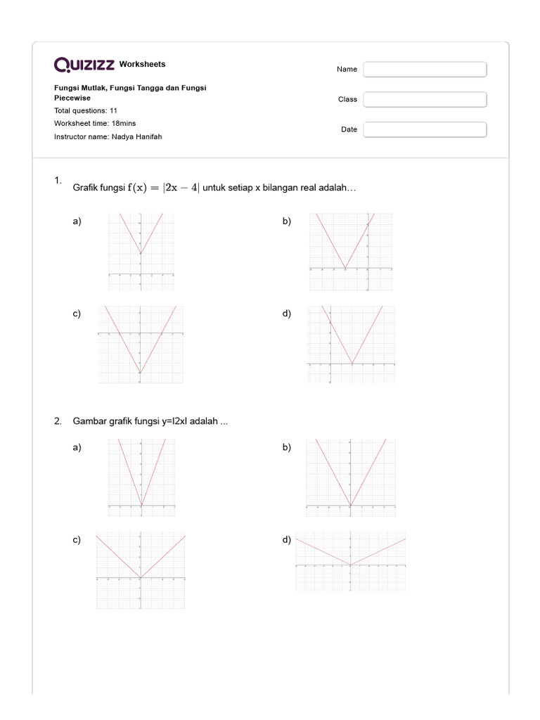 Fungsi Mutlak, Fungsi Tangga Dan Fungsi Piecewise | PDF