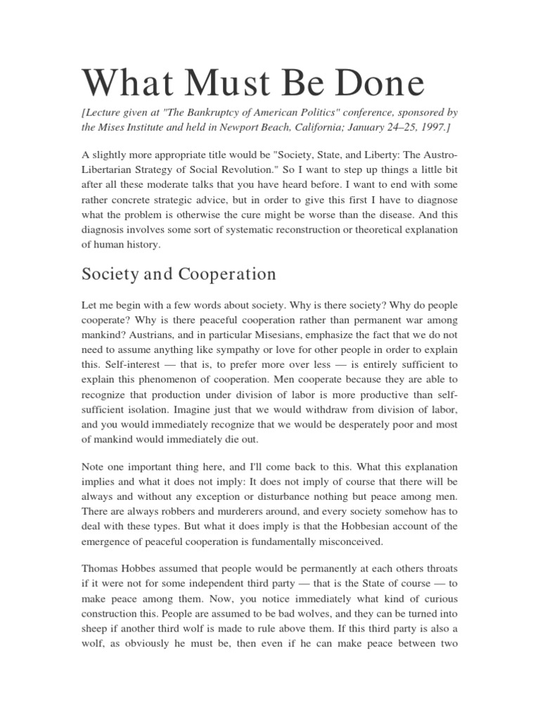 What Must Be Done | PDF