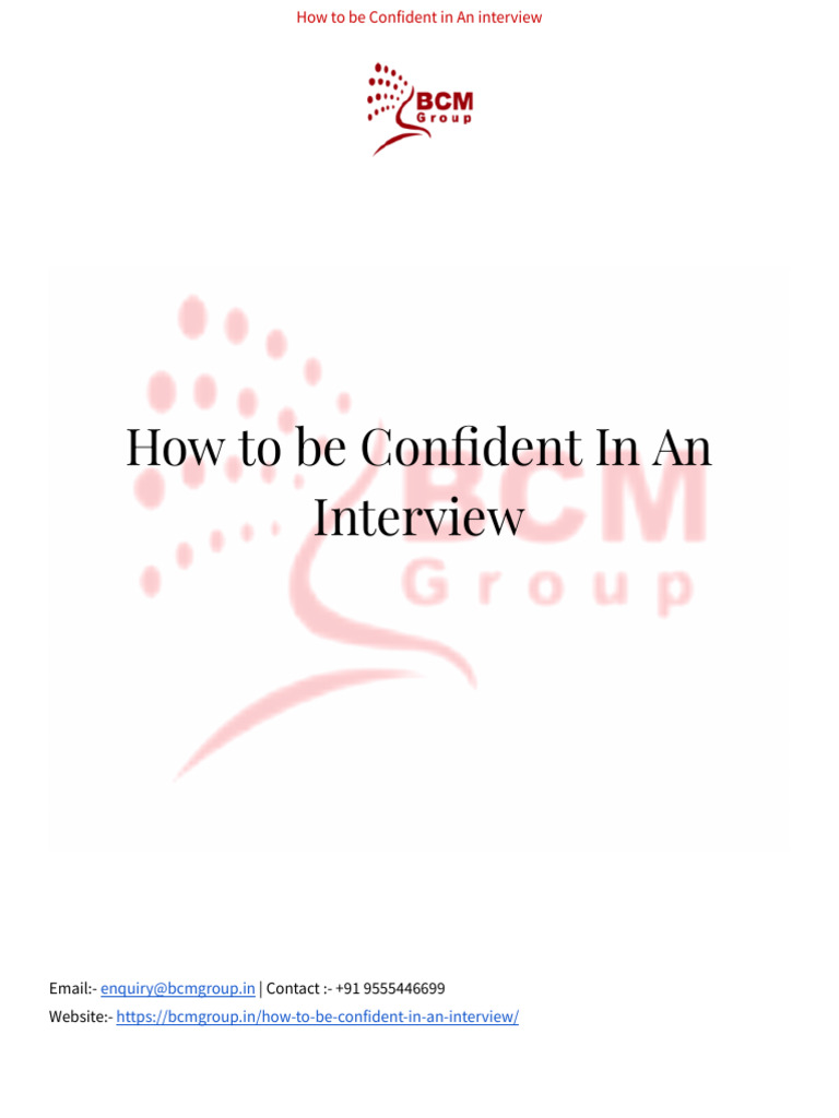 How To Be Confident in An Interview | PDF | Social Psychology