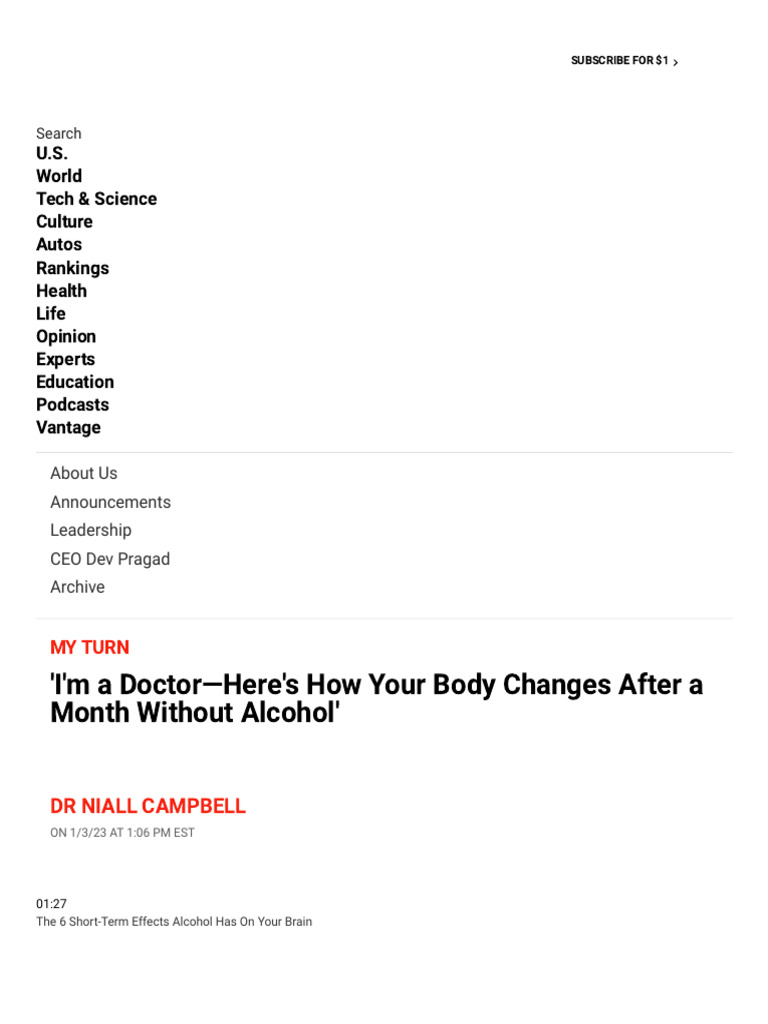 'I'm A Doctor-Here's How Your Body Changes After A Month Without ...