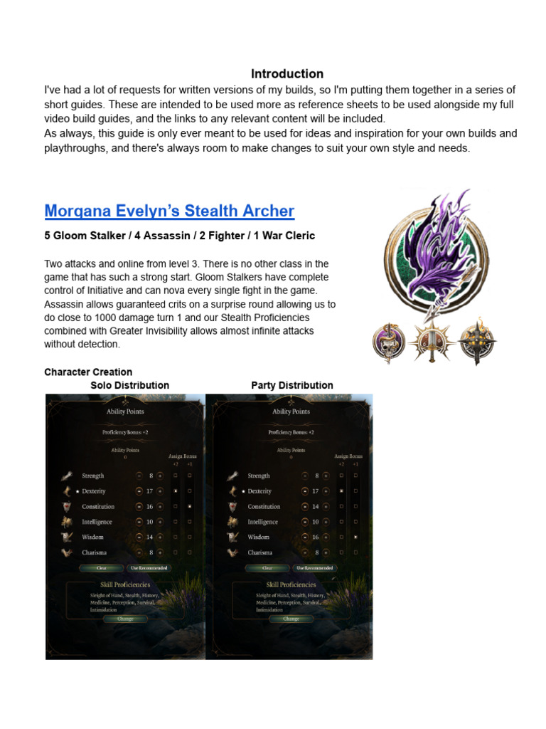 Morgana Evelyn's Honour Mode Party Template | PDF